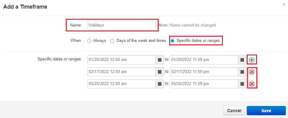 Time Frame | Birns / Dynalink Knowledge Base